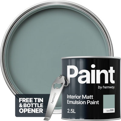 Hemway Interior Paint Matt Acrylic Summer House Blue 2.5L Tin Durable ...