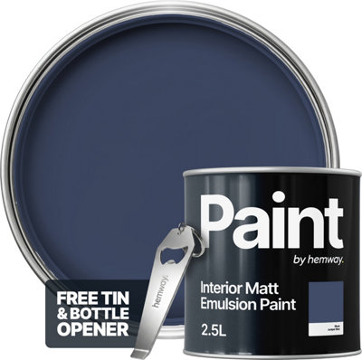 Hemway Juniper Blue Interior Matt Acrylic Paint 2.5L Tin Durable ...