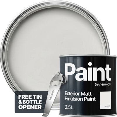 Hemway Off White Exterior Matt Acrylic Paint 2.5L Tin Durable Emulsion ...