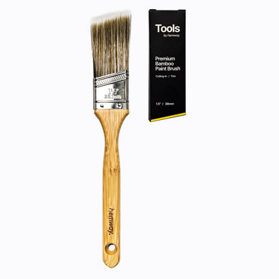 Hemway Premium Bamboo 1.5" Paint Brush, Cutting In & Trim Tool for ...