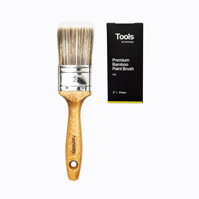 Hemway Premium Bamboo 2" Flat Paint Brush, Medium Coverage, Edging ...