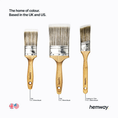 Hemway Premium Bamboo 2" Flat Paint Brush, Medium Coverage, Edging ...