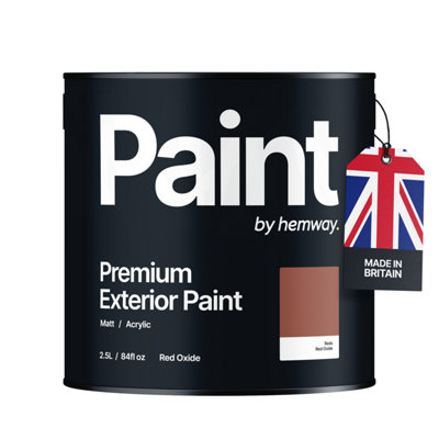Hemway Red Oxide Exterior Matt Acrylic Paint 2.5L Tin Durable Emulsion ...