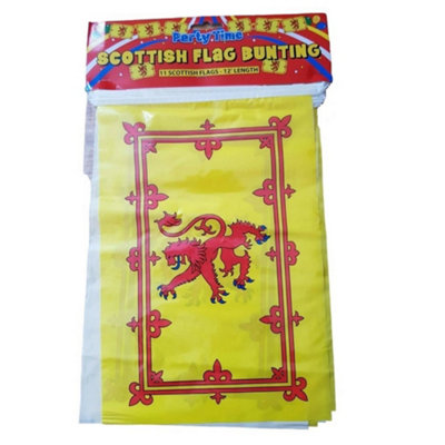 Henbrandt Plastic Scottish Flag Party Bunting Yellow/Red (One Size)