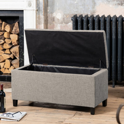 Henbury Fabric Storage Ottoman - Dark Grey