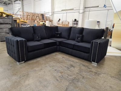 Hendi Corner - Fullback Black Sofas | £899 at B&Q