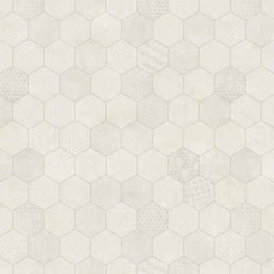 Henna Tile Vinyl by Remland (Henna White, 4m x 3m)