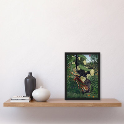 Henri Rousseau Framed Wall Art Fight between a Tiger and a Buffalo - A4 ...