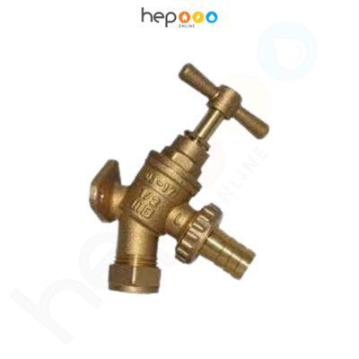 hep Outdoor Hose Union Garden Bib Tap with Back plate 15mm inlet x 1/2 ...