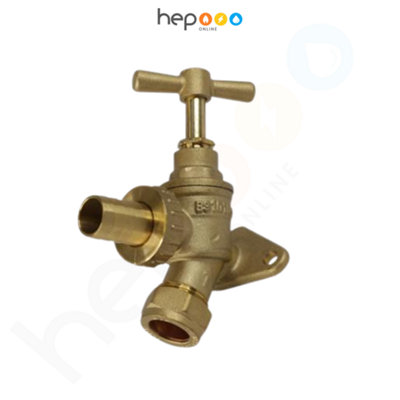 hep Outdoor Hose Union Garden Bib Tap with Back plate 15mm inlet x 1/2 ...