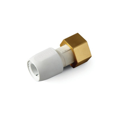 Hep2O Straight Tap Connector White 22mmx3/4" HD25B/22W