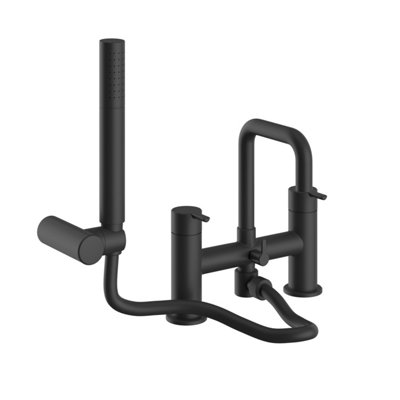 Heritage Dartmouth Matt Black Bath Shower Mixer, Bathroom Tap with ...