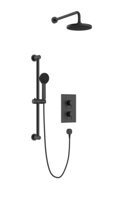 Heritage Dartmouth Recessed 2-Control Thermostatic Matt Black Lever ...