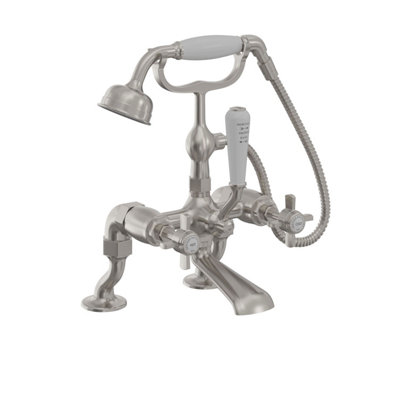 Heritage Dawlish Brushed Nickel Bath Shower Mixer, Bathroom Tap with ...