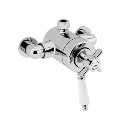 Heritage Dawlish Exposed 2-Control Thermostatic Chrome Lever Shower ...