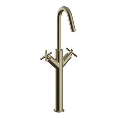 Heritage Salcombe Tall Basin Mixer Tap Brushed Brass | DIY at B&Q