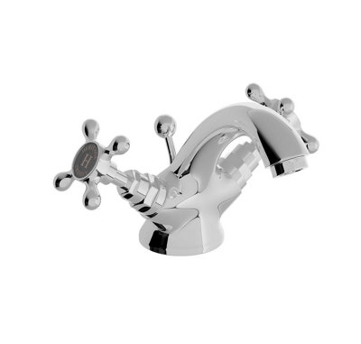Heritage Trinity hrome Basin Mixer Tap, Crosshead Bathroom Sink Tap ...