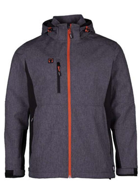 Herock Walder Reflective Waterproof Softshell Work Jacket Black - L ...