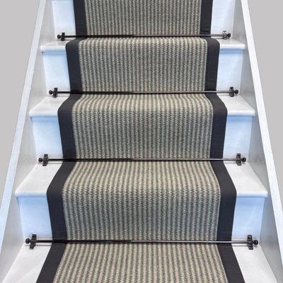 Herringbone Beige Java Stair Runner With 100% Pure Wool Edge 50 700