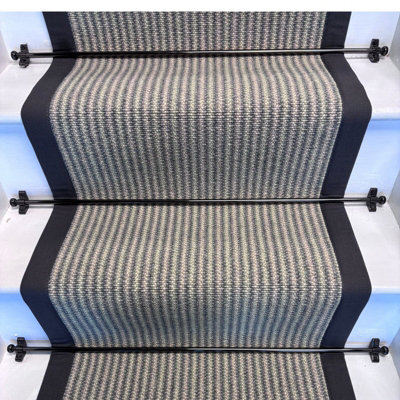 Herringbone Beige Java Stair Runner With 100% Pure Wool Edge 50 700