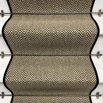 Herringbone Beige Java Stair Runner With 100% Pure Wool Edge 70 600