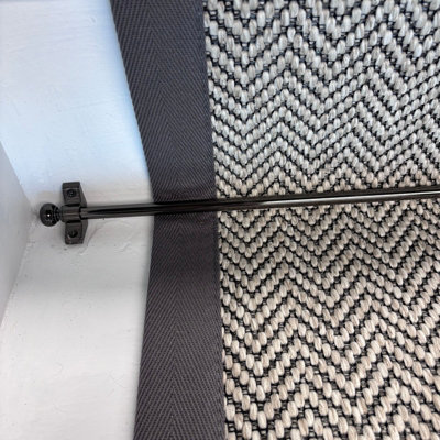 Herringbone Java Stair Runner With 100% Cotton Grey Border 50 650