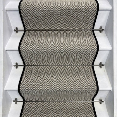 Herringbone Java Stair Runner With 100% Pure Wool Edge 70 600