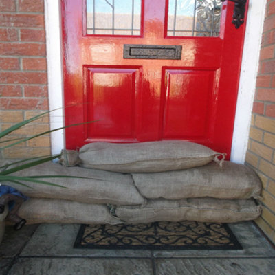 Hessian Sandbags Flood Protection Defence Sacks Water Barrier Yuzet x 12