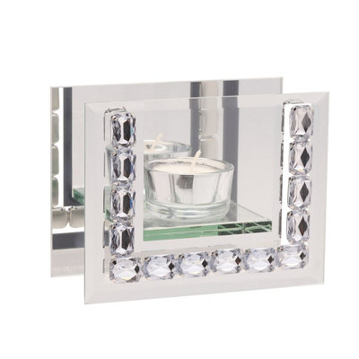Hestia Crystal Rectangle Tealight Holder