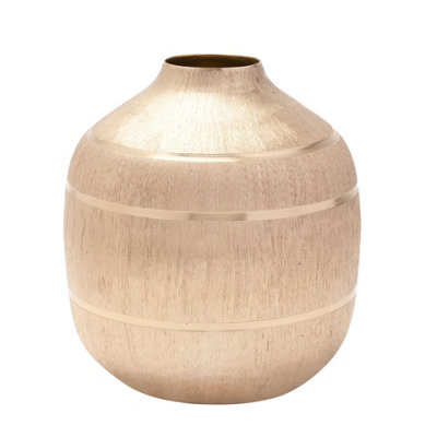 Hestia Round Gold Vase - Small at B&Q