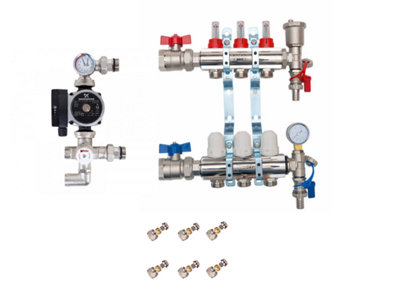 Hetta Manifold 3 way c/w Iso Valves, Gauges with Grundros Pump and ...
