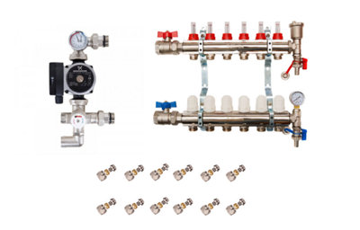 Hetta Manifold 6 way c/w Iso Valves, Gauges with Grundfos Pump and ...