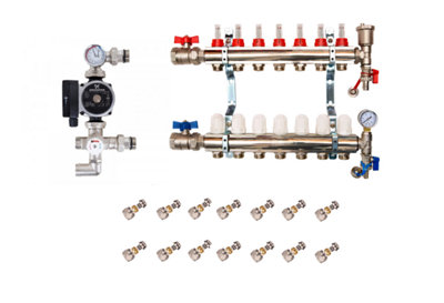 Hetta Manifold 7 way c/w Iso Valves, Gauges with Grundfos Pump and ...