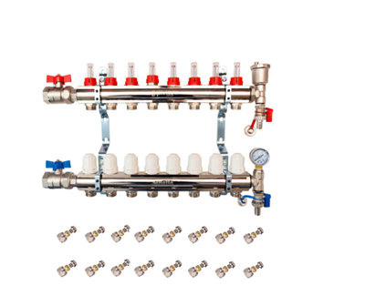 Hetta Manifold 8 way c/w Iso Valves, Gauges with 16 Free Connectors
