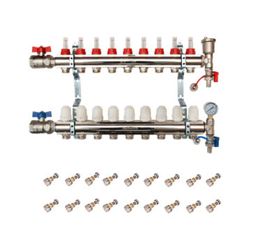 Hetta Manifold 9 way c/w Iso Valves, Gauges with 18 Free Connectors