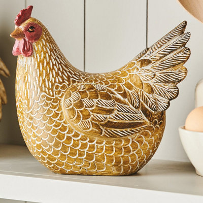 Hettie the Hen Chicken Ornament - Hand Painted Figurine Sculpture ...