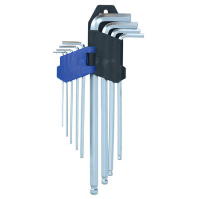 Hex / Allen Keys Ball Ended Metric 1.5mm - 10mm 9pc Set Extra Long ...