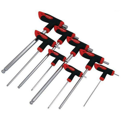 Hex Key Set 8pc High Torque Metric Allen Ball Point Hexagon T Handle ...