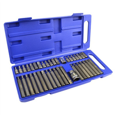 Hex / Torx / Star / Spline Sockets Bits 3/8" And 1/2" Drive 40pc BERGEN ...