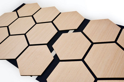 Hexa Acoustic Panel (Natural Oak) - 800mm x 658mm - Volga Panels™