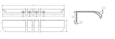 HEXA - edge handle, 1200mm, white