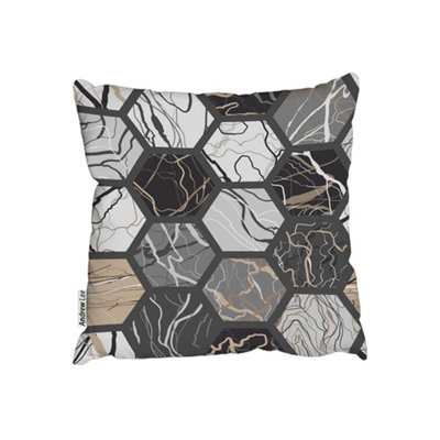 Hexagon marble (Cushion) / 45cm x 45cm | DIY at B&Q