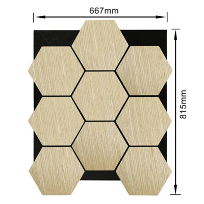 HEXAGON NATURAL OAK ACOUSTIC WALL PANEL 667MM X 815MM