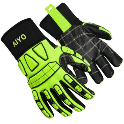 HeXArmored Safety Gloves Oil Gas-Rig Glove / Large - Size 9 | DIY at B&Q