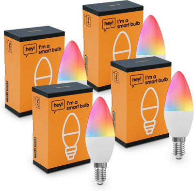 Hey Smart Candle Bulb E14 - 4 Pack | DIY at B&Q