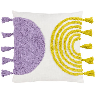 Heya Home Archow Tufted Tasselled Feather Rich Cushion | DIY at B&Q