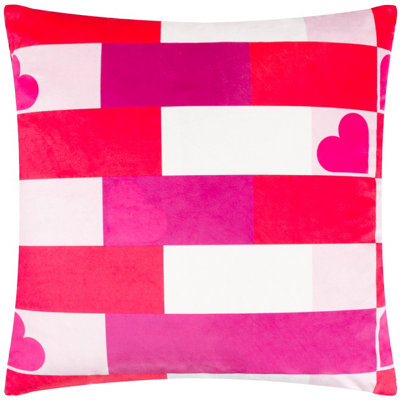 Heya Home Big Love Velvet Abstract Cushion Cover | DIY at B&Q
