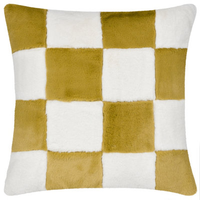 Heya Home Cozee Check Faux Fur Cushion Cover