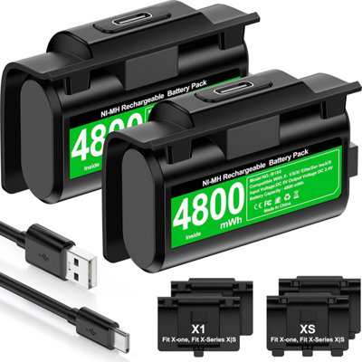 Heylicool Rechargeable Battery Pack for Xbox One / Series X S,2 x 4800 ...