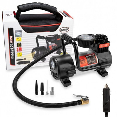 Heyner 12V Air Compressor Lamp 30L Inflator Electric Pump 9 BAR 130 PSI ...